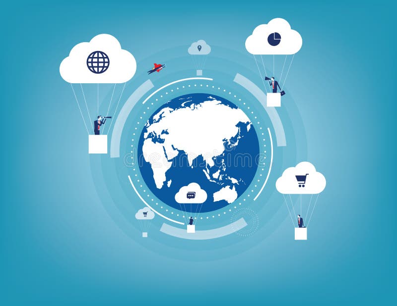 Global Innovation with Business Communication. Concept Business ...