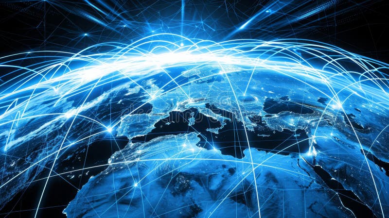 Global Innovation Network. Earth Surrounded by Advanced Perceptron ...