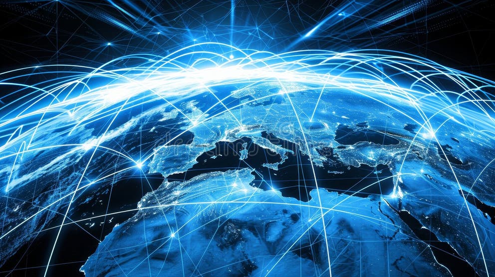 Global Innovation Network. Earth Surrounded by Advanced Perceptron ...