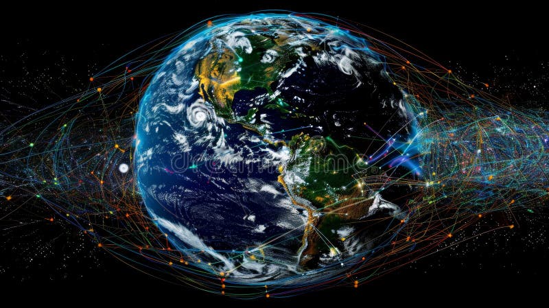 Global Innovation Network. Earth Surrounded by Advanced Perceptron ...