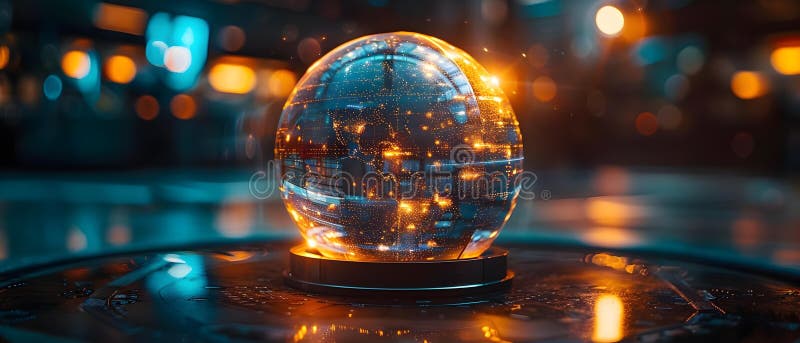 Global Insurance Network in Holographic Display. Concept Insurance ...