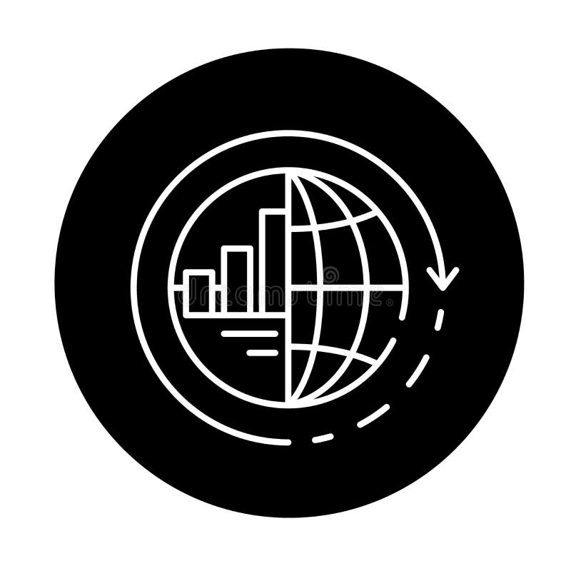 Global Integration Black Icon, Vector Sign on Isolated Background ...