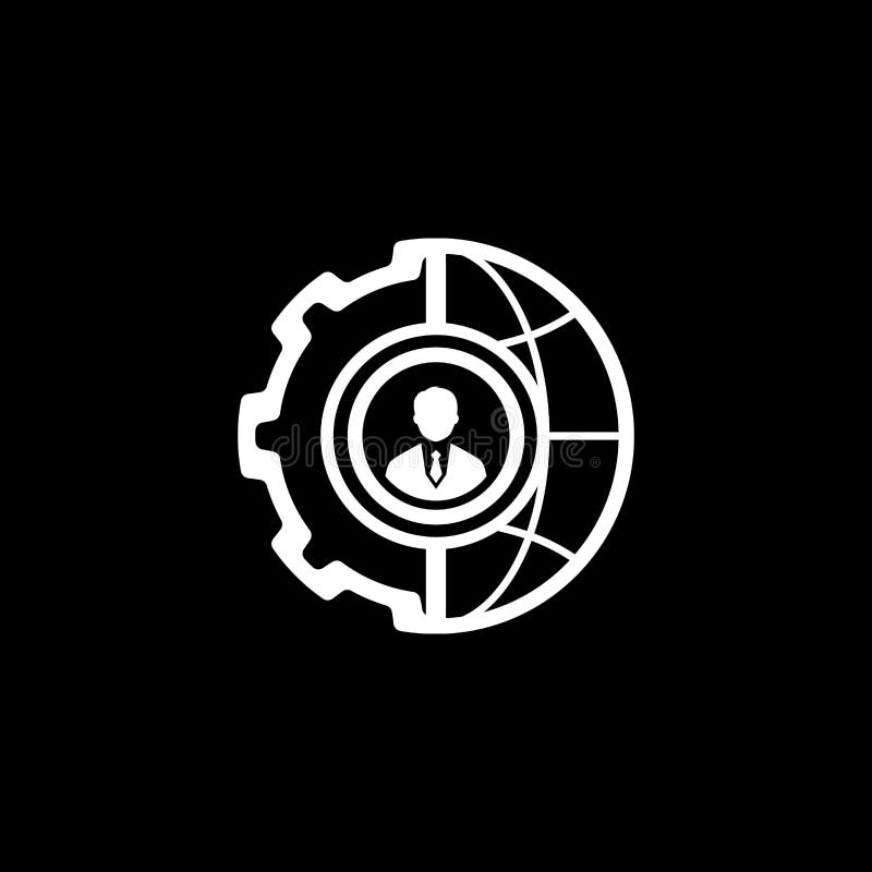 Global Integration Black Icon, Vector Sign on Isolated Background ...