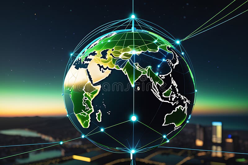 Global Interconnect: Illustration of a Network of Digital Connections ...