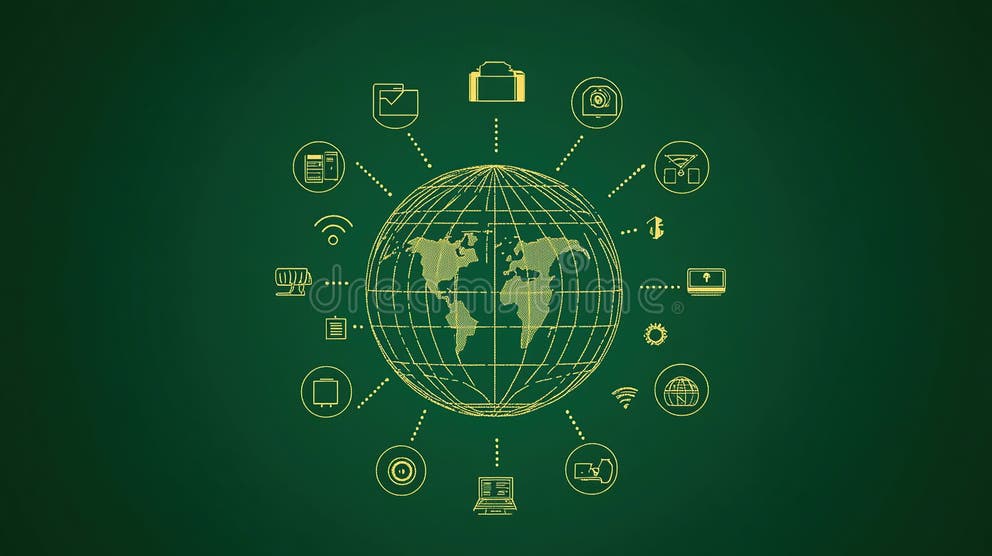 Global Interconnected Network of Devices Stock Illustration ...