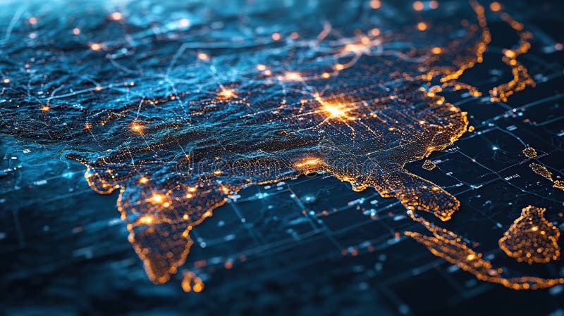 Global Map Interconnected Trade Routes. International Cooperation ...