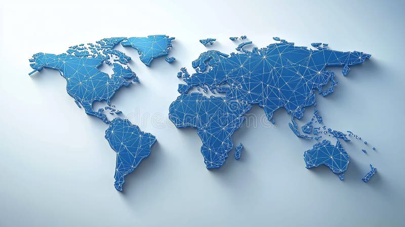 Global Interconnectedness, Detailed World Map Stock Illustration ...