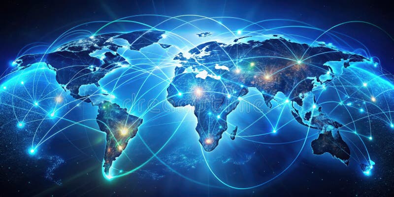 Global Interconnectedness a Digital World Map Showcasing International ...