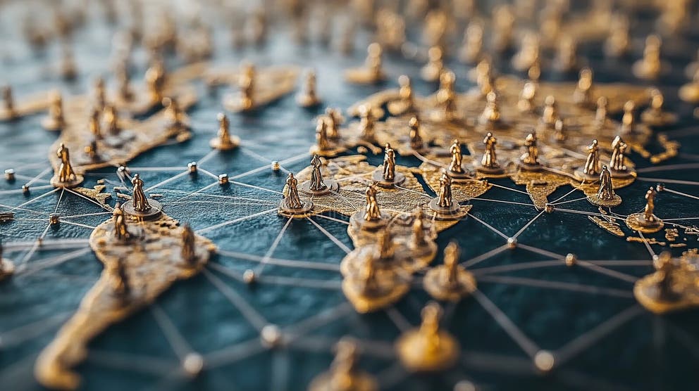 Global interconnectedness stock illustration. Illustration of world ...