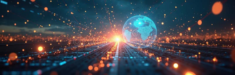 Global Interconnectedness Visualized As Digital Globe Positioned on ...