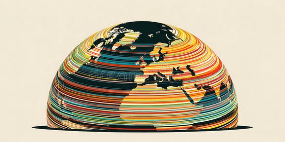 Global Interconnection a Colorful World Map Illustration Stock ...