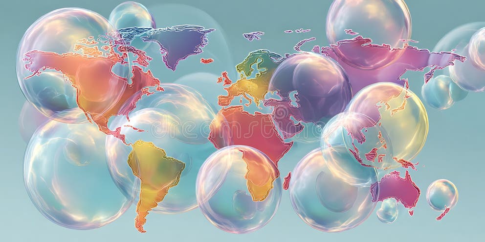 Global Interconnection a World in Bubbles Stock Illustration ...