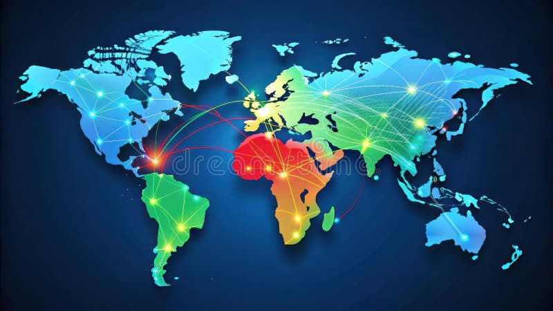 Global Interconnectivity a Visual Representation of Worldwide Network Links and Connections ...