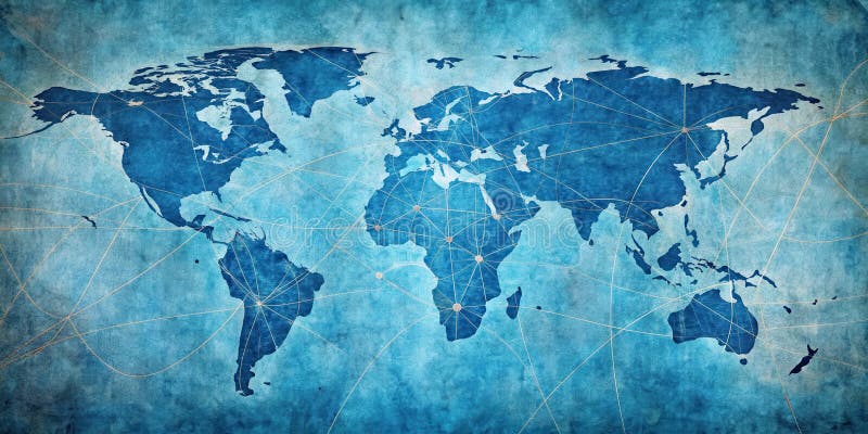 Global Interconnectivity a World Map Illustrating Complex Networks of ...