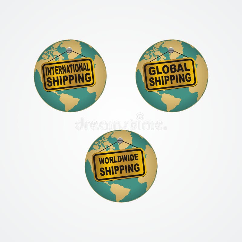 Global, International, Worldwide Shipping Icon Sets Stock Illustration ...
