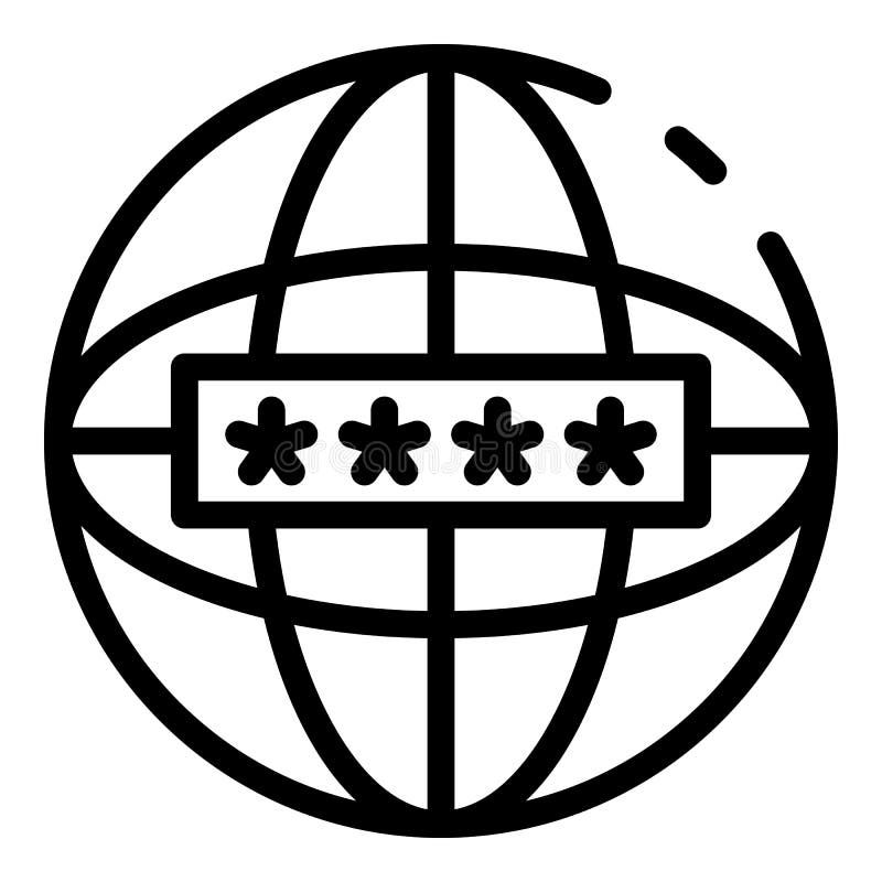 Global Internet Authentication Icon, Outline Style Stock Vector ...