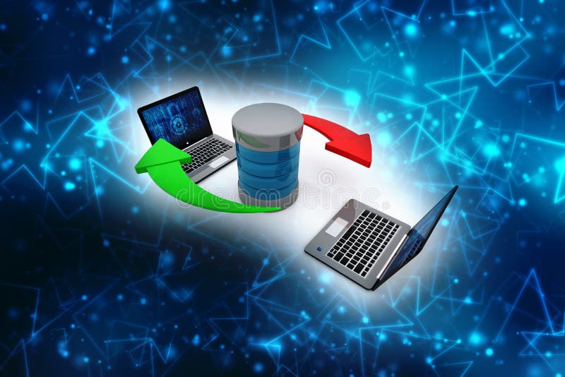 Computer Connected Each Other. 3d Redner Stock Illustration ...