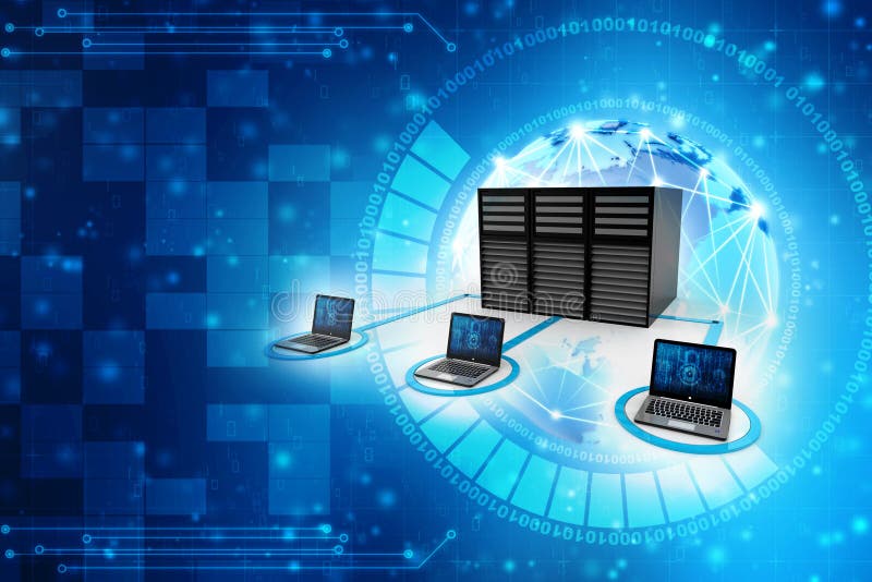 Computer Connected Each Other. 3d Redner Stock Illustration ...