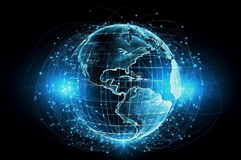 Global Internet Concept. Generative AI. Stock Illustration ...