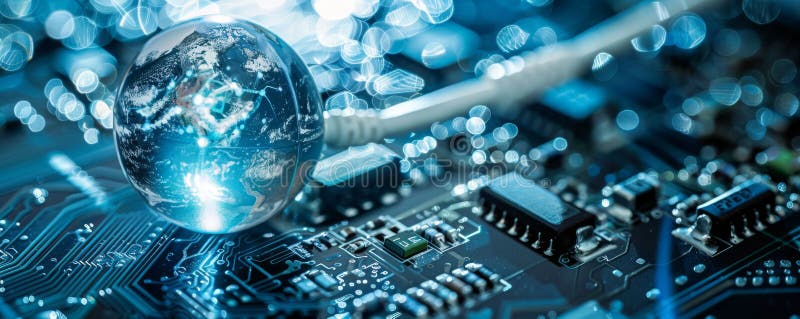 Global Internet Connection Concept with Globe and Network Cable on ...