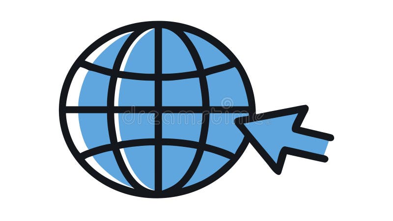 Global Internet Connection Icon, Worldwide Web Access Symbol, Vector ...