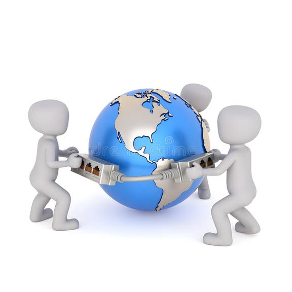 Global Internet Connectivity Concept 3D Illustration of Network ...