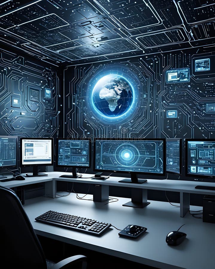 Global Internet Living and Working in Cyberspace Stock Illustration ...