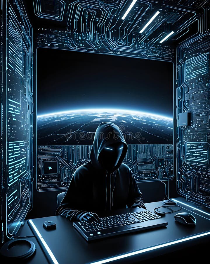 Global Internet Living and Working in Cyberspace Stock Illustration ...