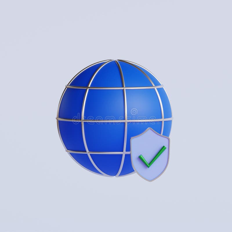 Global and Internet Security Concept. 3d Render Illustration Stock ...
