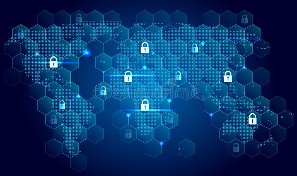 Global Internet Security Concept Stock Vector - Illustration of ...