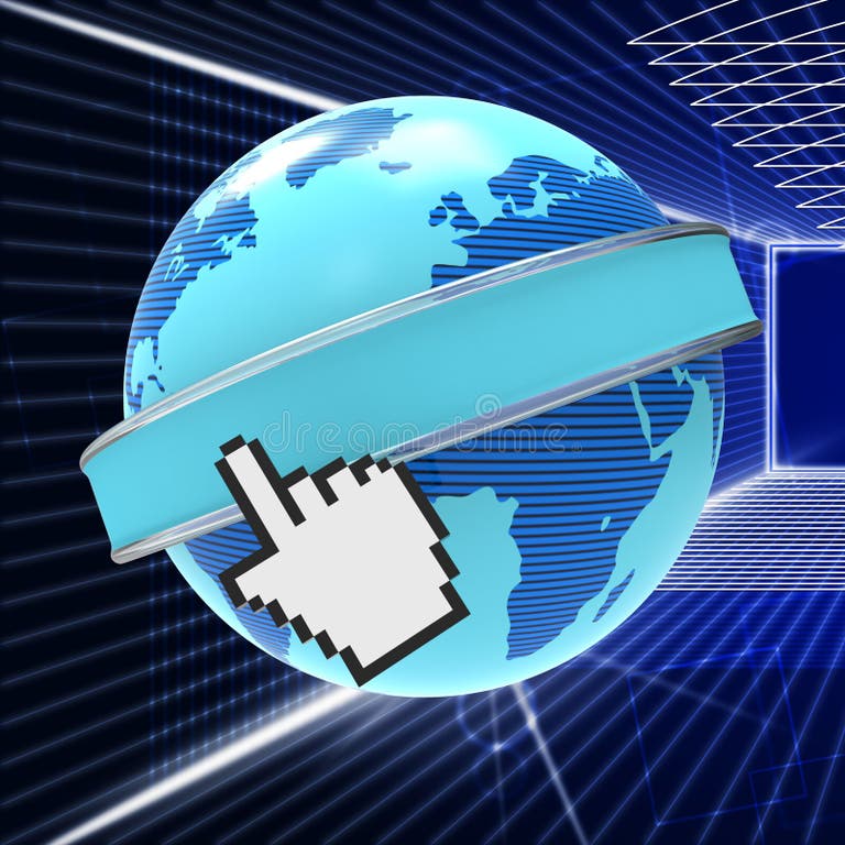 Global Internet Shows World Wide Web and Copy Stock Illustration ...