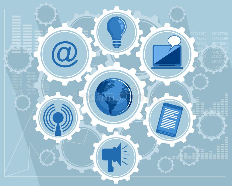 Global Internet in Various Processes Stock Vector - Illustration of future, bulb: 149371368