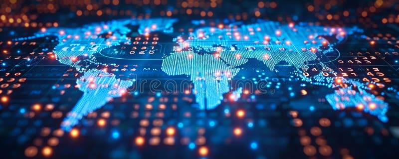 Global Investment Concept with Digital World Map and Financial Data ...