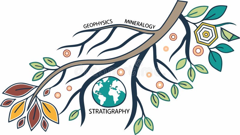 Global Knowledge Tree with Geography and Science Branches, Vector ...
