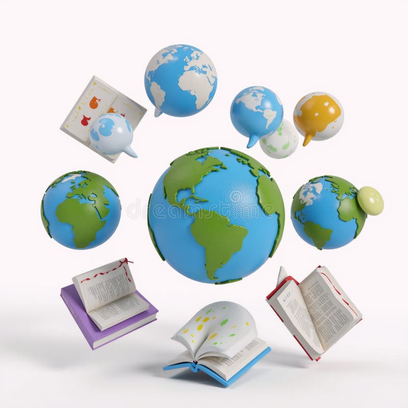 Global Language Learning Communities Depicted through Floating 3D Icons ...