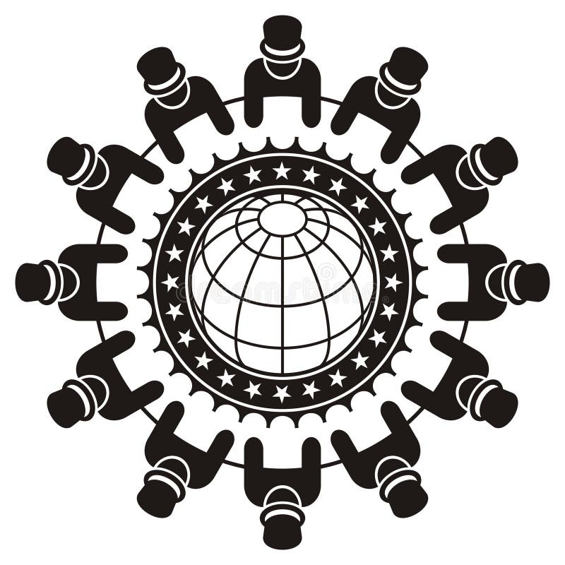 Global leader meeting stock vector. Illustration of white - 7335423