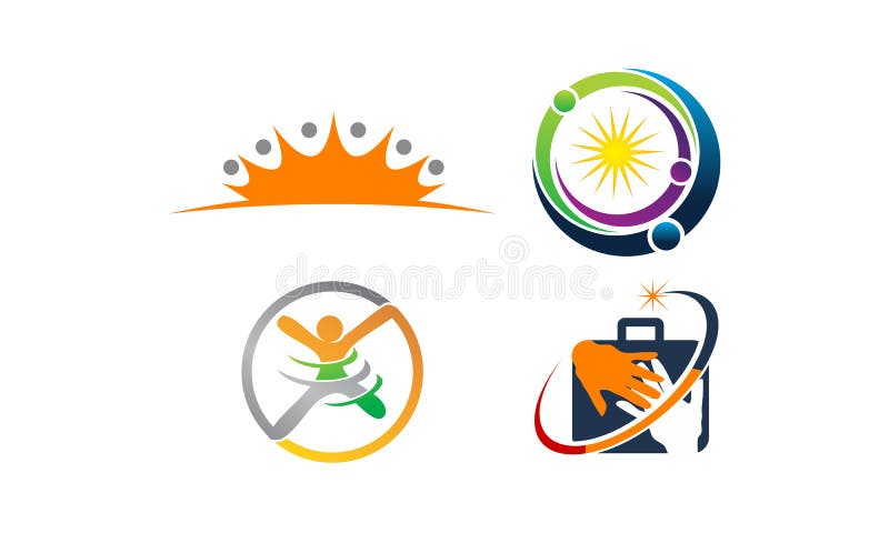 Global Leadership Teamwork Solutions Set Stock Vector - Illustration of ...