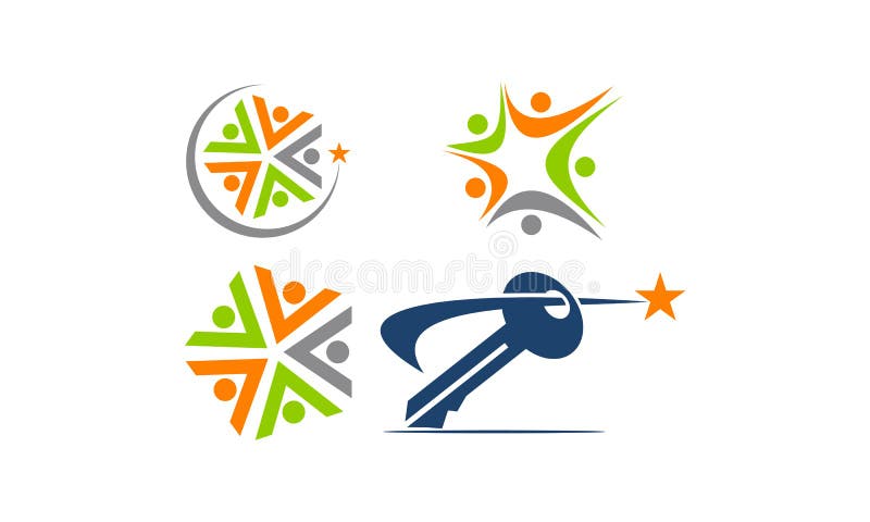 Global Leadership Teamwork Solutions Set Stock Vector - Illustration of ...