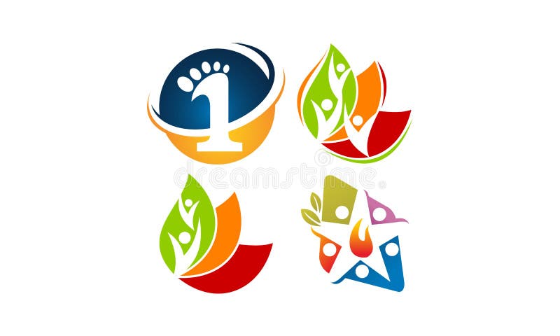 Global Leadership Teamwork Solutions Set Stock Vector - Illustration of ...