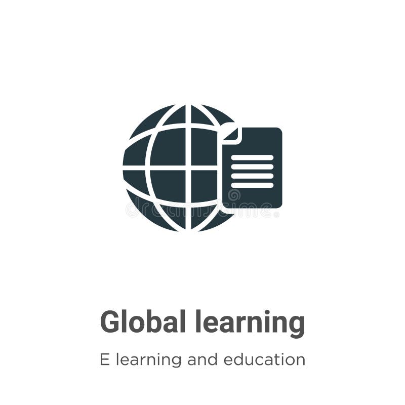 Global Learning Vector Icon on White Background. Flat Vector Global ...
