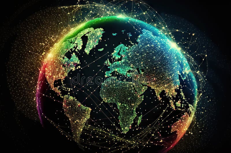 Global Lines of Communication Stock Illustration - Illustration of ...