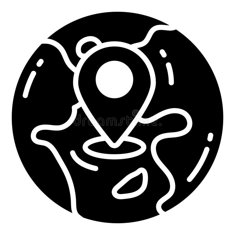 Global Location Glyph Icon, Map and Location Icon Stock Vector ...