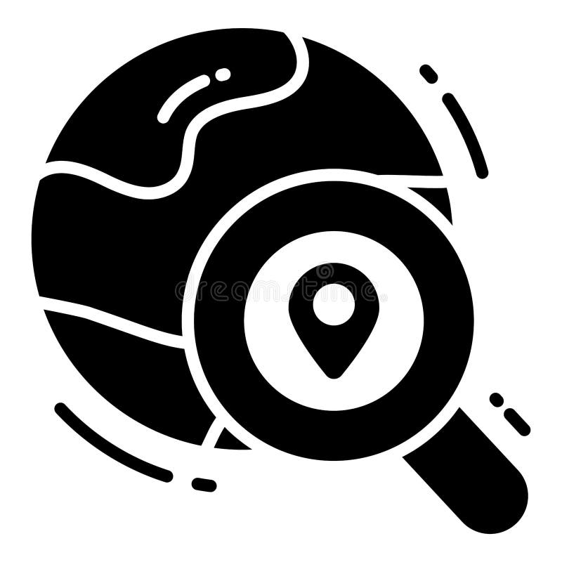 Global Location Glyph Icon, Map and Location Icon Stock Vector ...