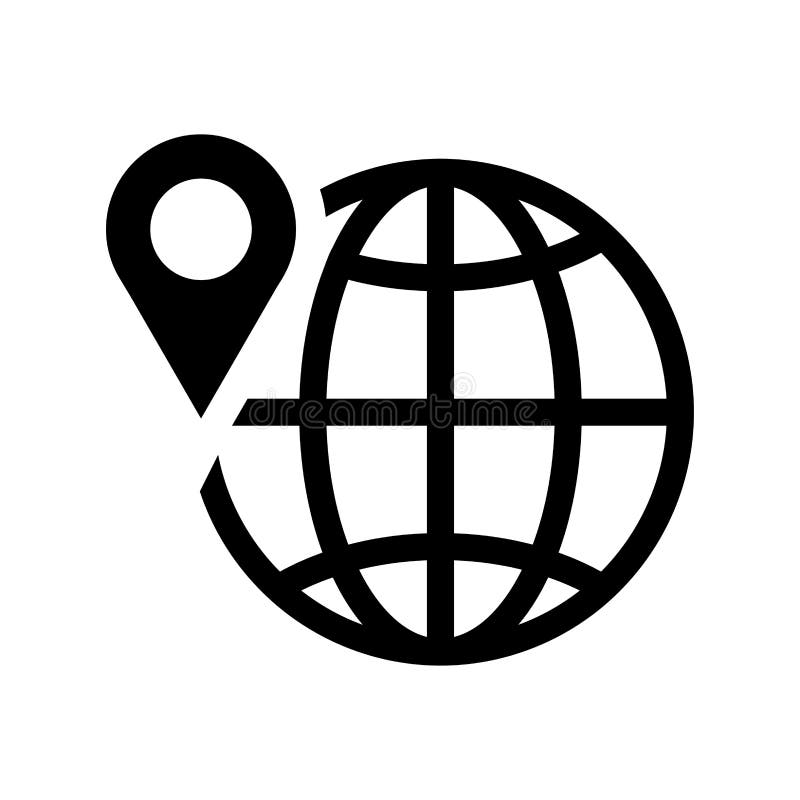 Global, Location, Gps, Pin Icon. Black Vector Graphics Stock Vector ...