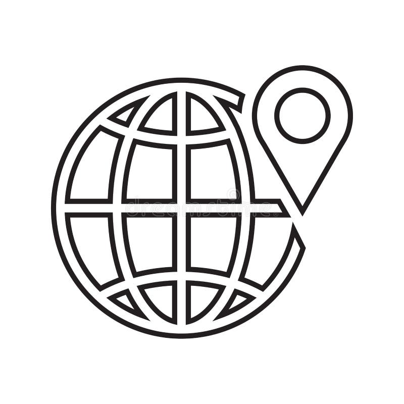 Global, Location, Gps, Pin Outline Icon. Line Art Vector Stock Vector ...
