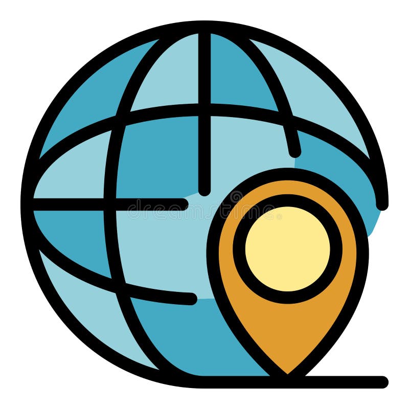 Global Location Icon Color Outline Vector Stock Vector - Illustration ... Global Location Icon Color Outline Vector Stock Vector - Illustration ...