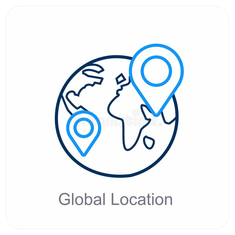Global Location and Location Icon Concept Stock Illustration ...