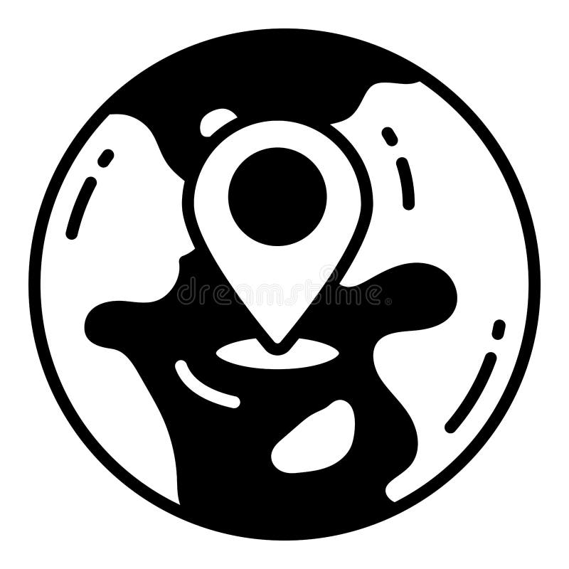 Global Location Icon Related Map Location and Navigation Black Icon ...