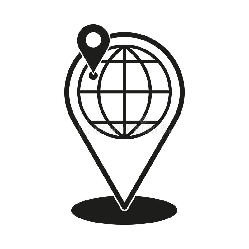 Global Location Icon. World Map Pin. Vector Globe Marker. Geographical ...