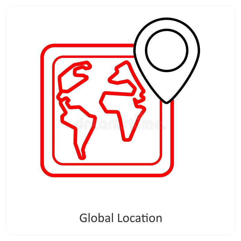 Global Location and Map Icon Concept Stock Vector - Illustration of ...